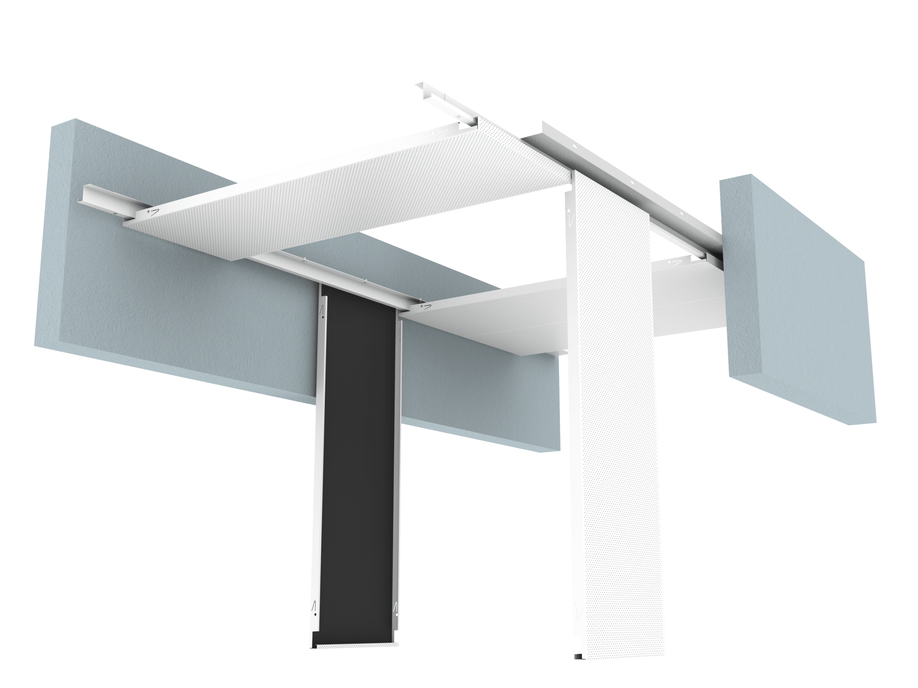 Plafond Stable au Feu basculant sur profil de rive caché avec bac Orial ...